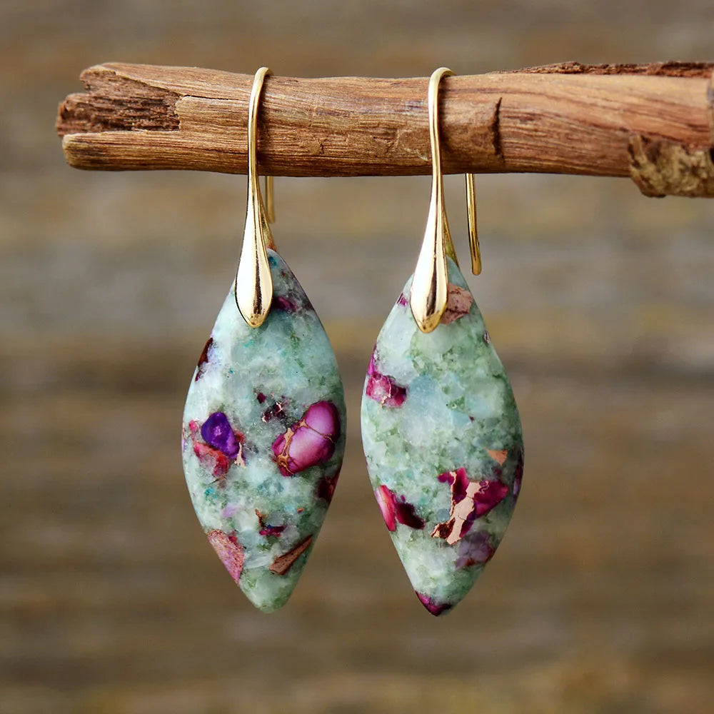 Natural Stone Fuchsite Jasper Drop Earrings – Carol's Jewellery